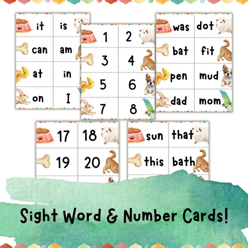 Pets Unit Study: Math, Reading, Writing, Puzzles (prek-1st Grade ...