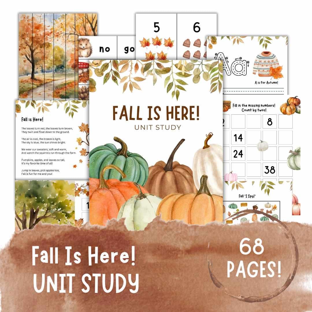 Fall Unit Study: CVC Words, Counting, Puzzles (printable Worksheets ...