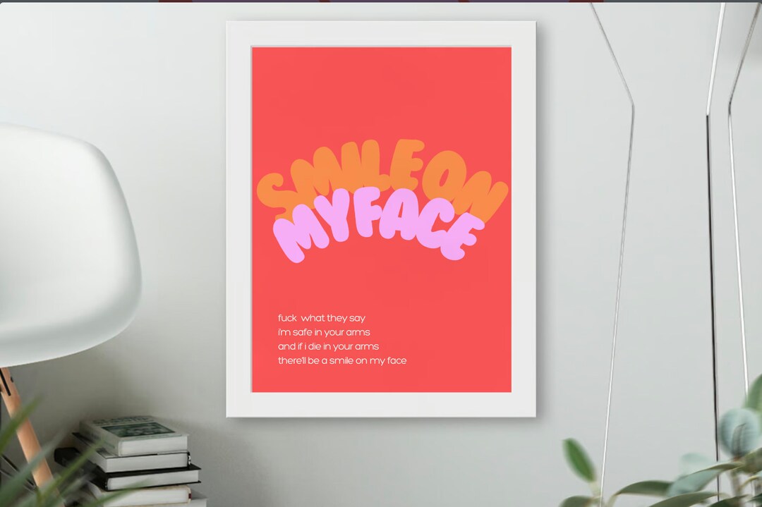 Fred Again Wall Art | Digital Download | Lyric Print | Smile on My Face ...