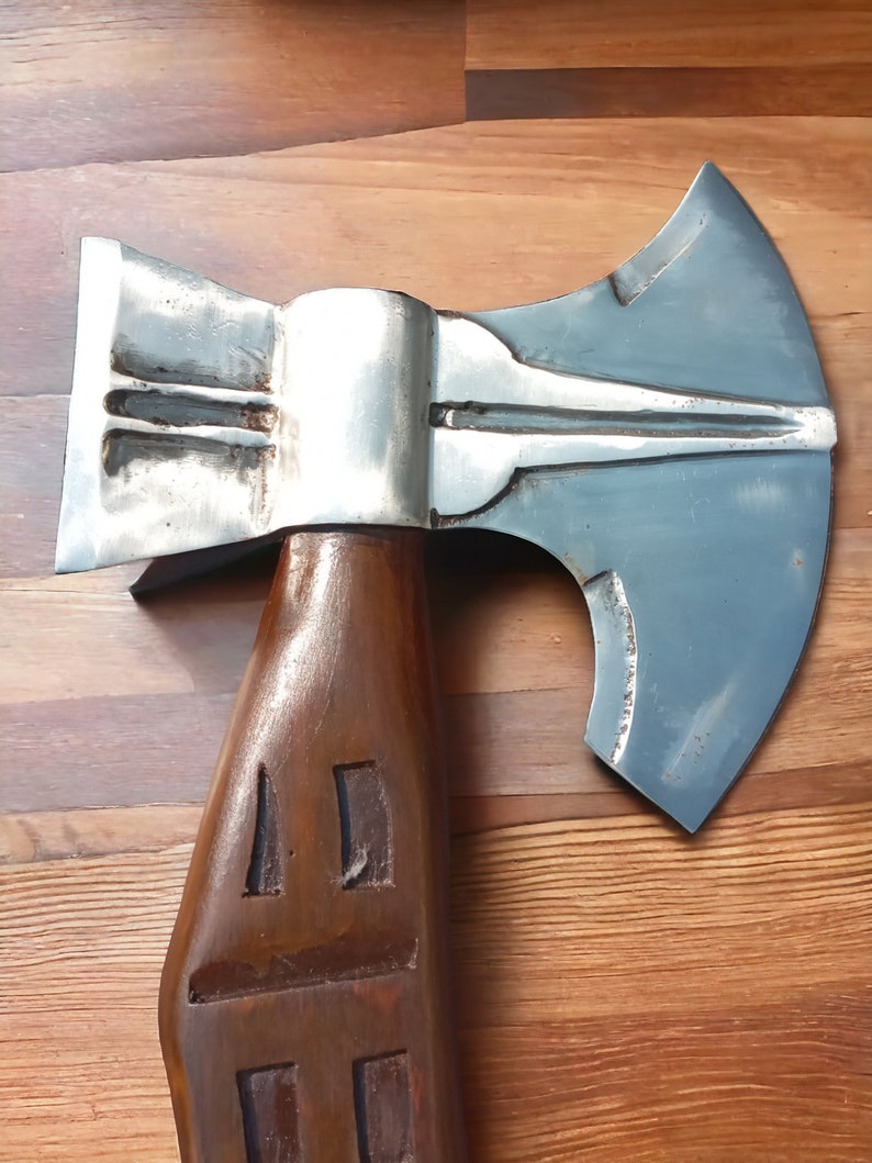 Hand-carved Axe With Mountain Goat Design | 22" Rosewood Handle | 7 ...