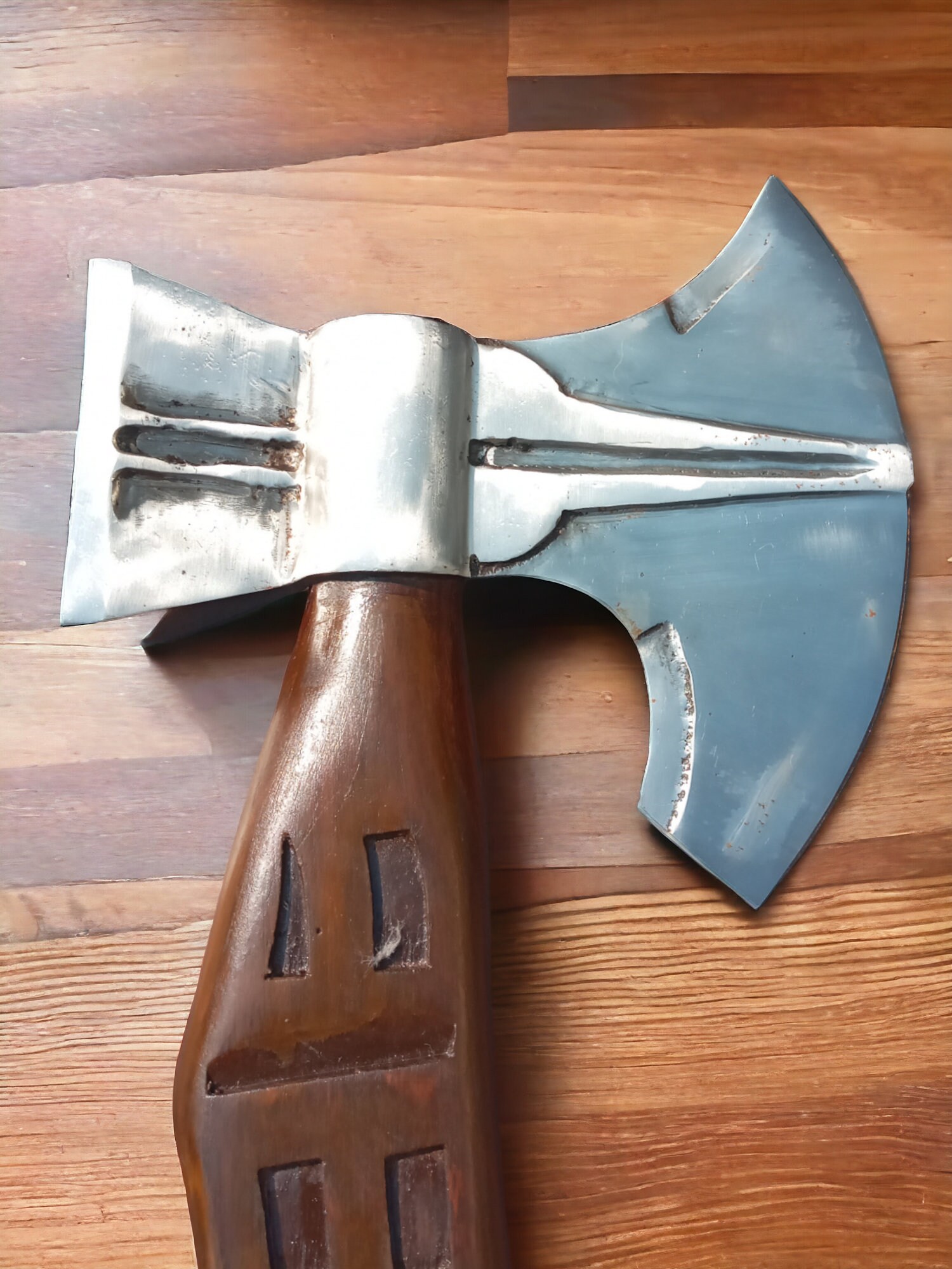 Hand-carved Axe With Mountain Goat Design | 22" Rosewood Handle | 7 ...