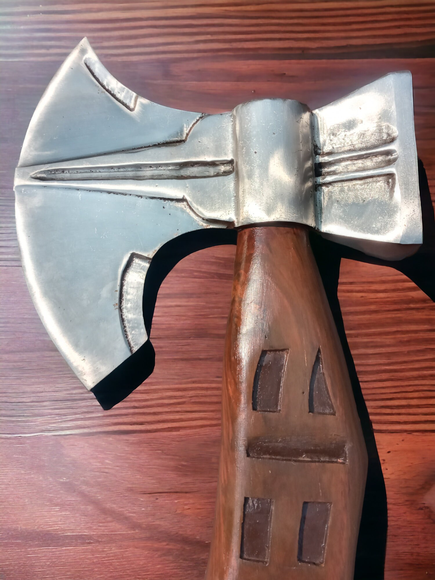 Hand-carved Axe With Mountain Goat Design 22 Rosewood Handle 7 Head ...