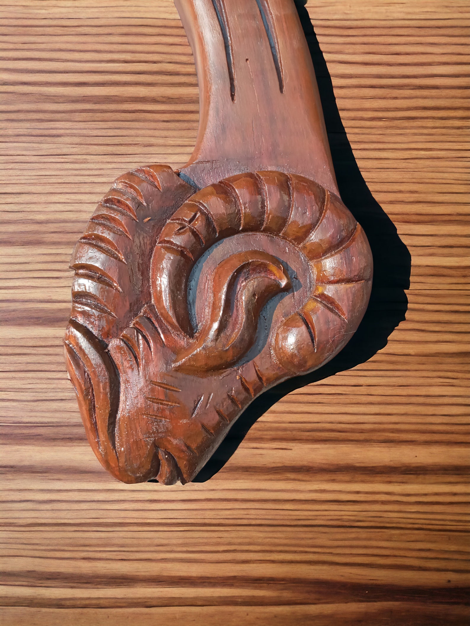 Hand-carved Axe With Mountain Goat Design 22 Rosewood Handle 7 Head ...