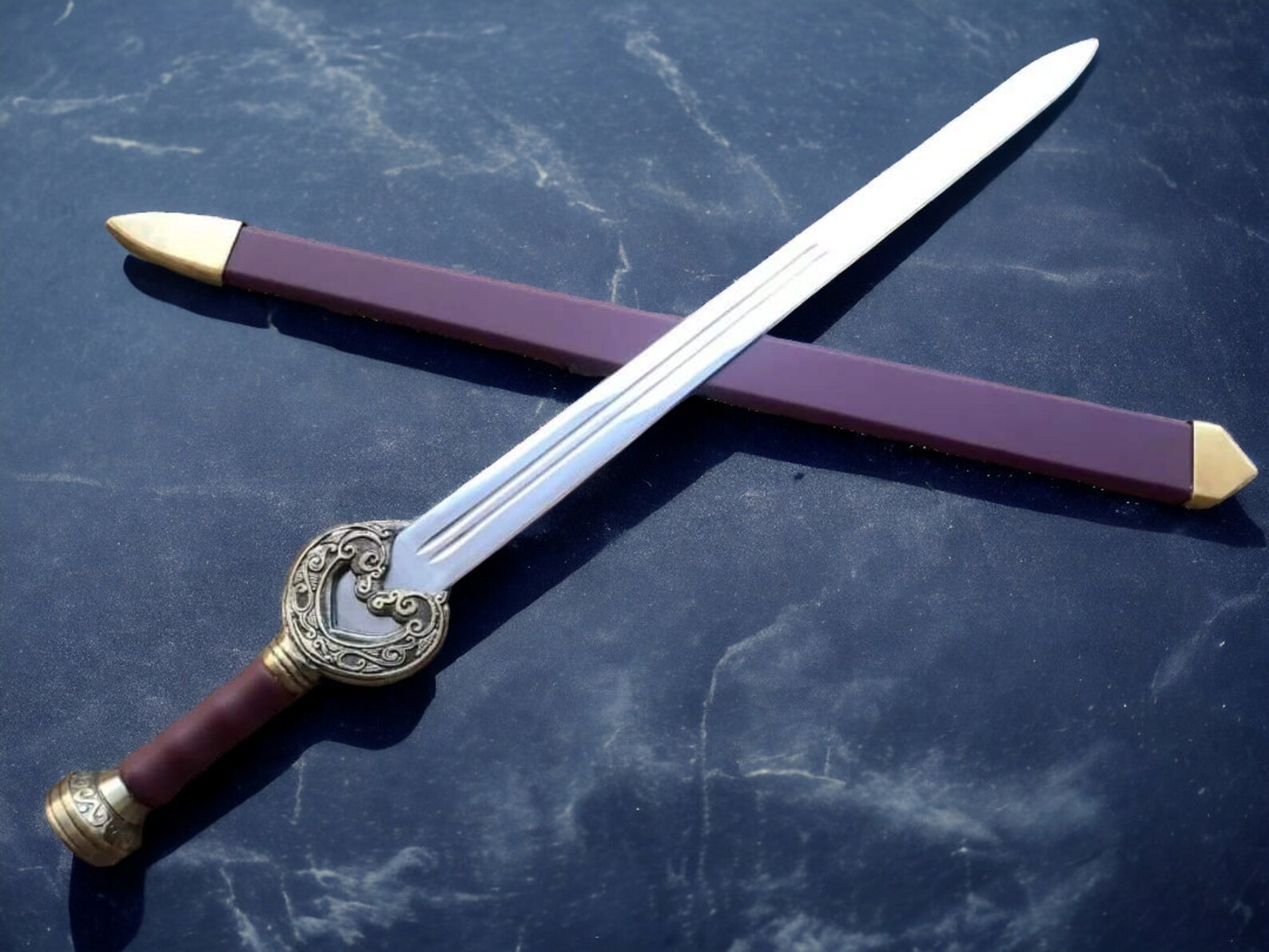 Handmade Beautiful Knight Heart Sword | D2 Steel Blade | Beautiful ...