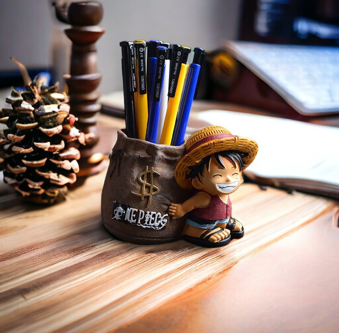 One Piece Luffy Pen Holder Adorable Desk Organizer for Anime Fans ...