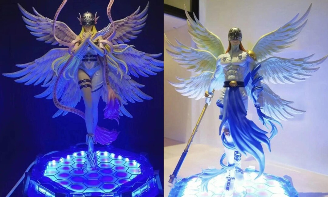 Digimon, Angewomon, Angemon, Anime Figure, Anime 28cm Statue, PVC LED ...