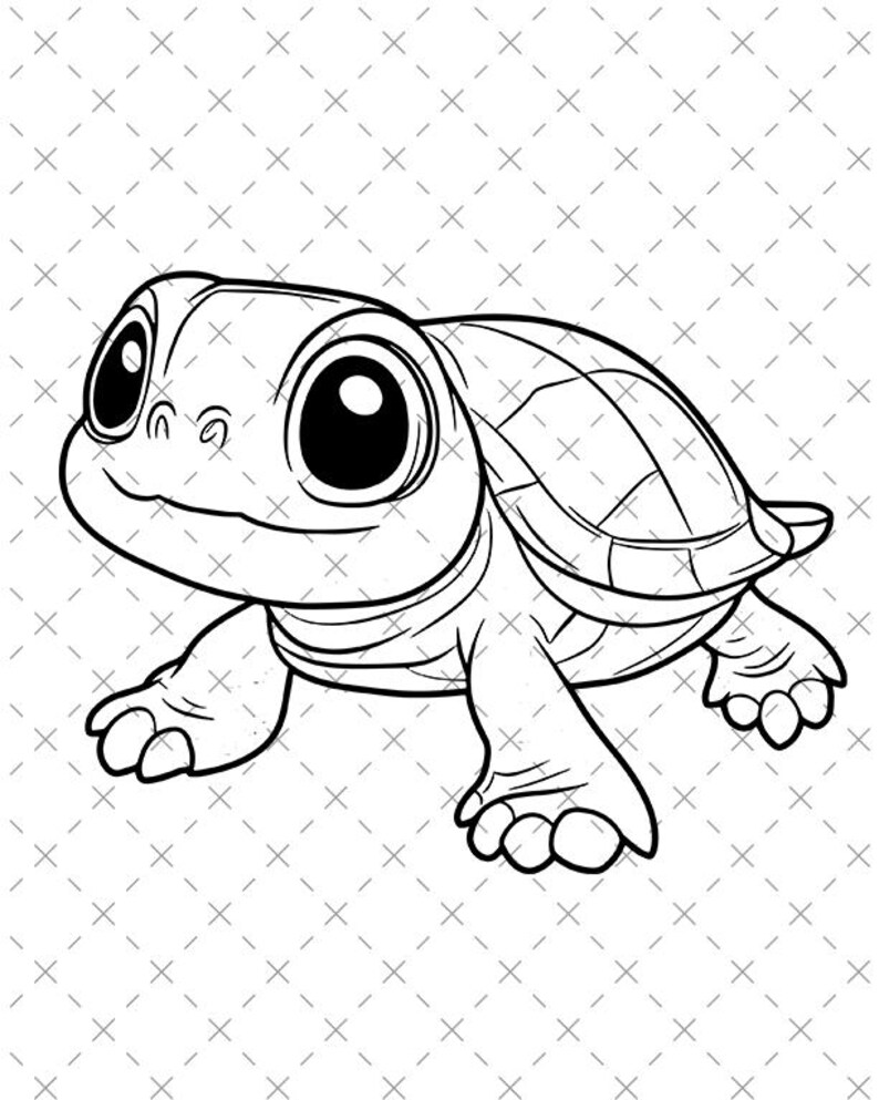 Cute Animal Coloring Pages for Kids | Simple Turtle Printable Coloring ...