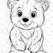 Cute Animal Coloring Pages for Kids | Simple Bear Printable Coloring ...