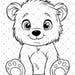 Cute Animal Coloring Pages for Kids Simple Bear Printable Coloring ...