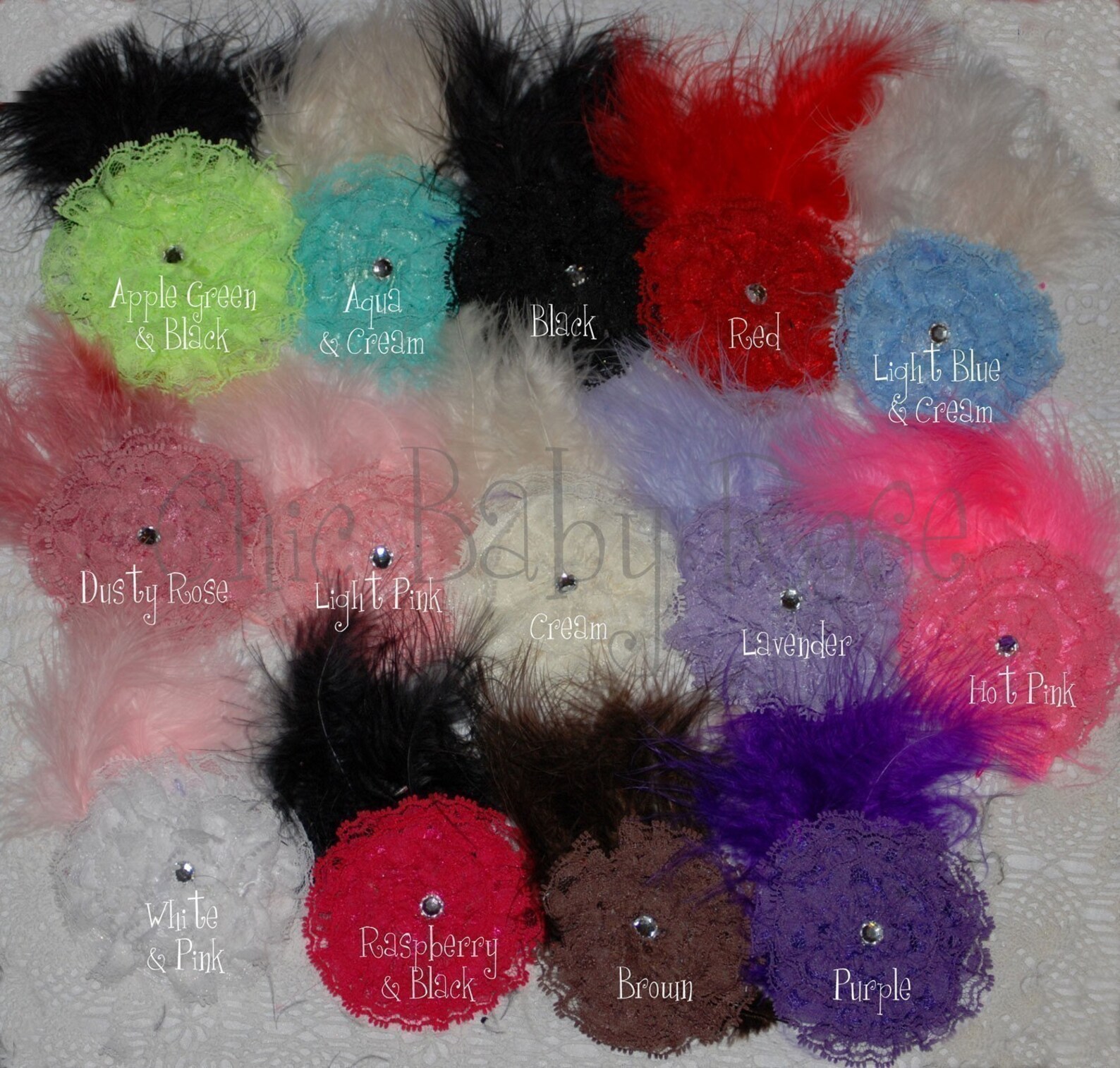 Lace Rosette and Feather Fascinator Clip or Band in 22 Colors - Etsy