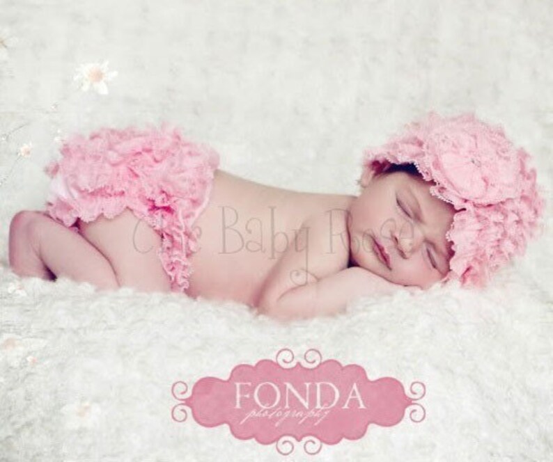 The Original Lace Ruffle Newborn Beanie by Chic Baby Rose | Etsy