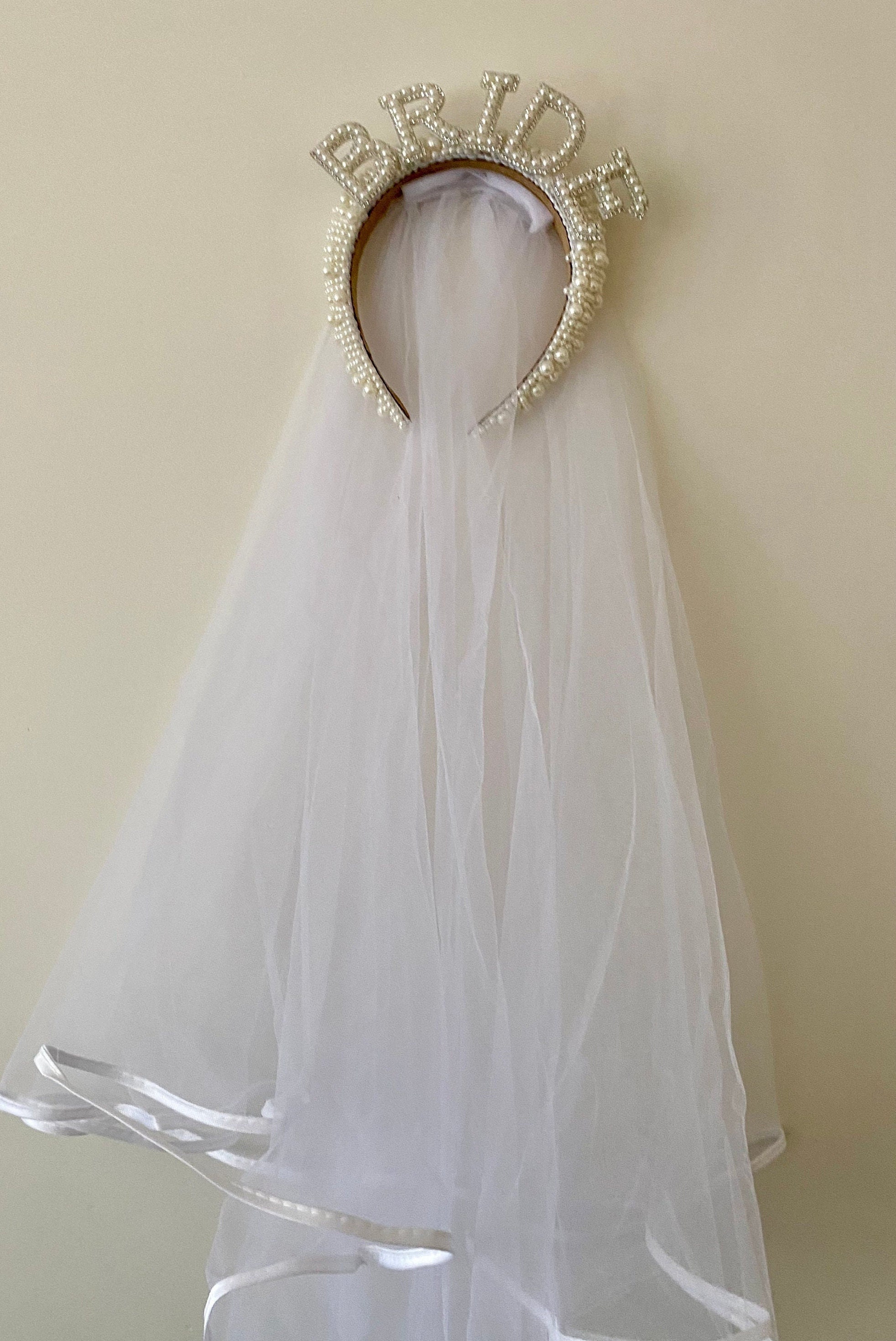 Bride Headband With Veil, Bride to Be Headband, Bridal Accessories ...