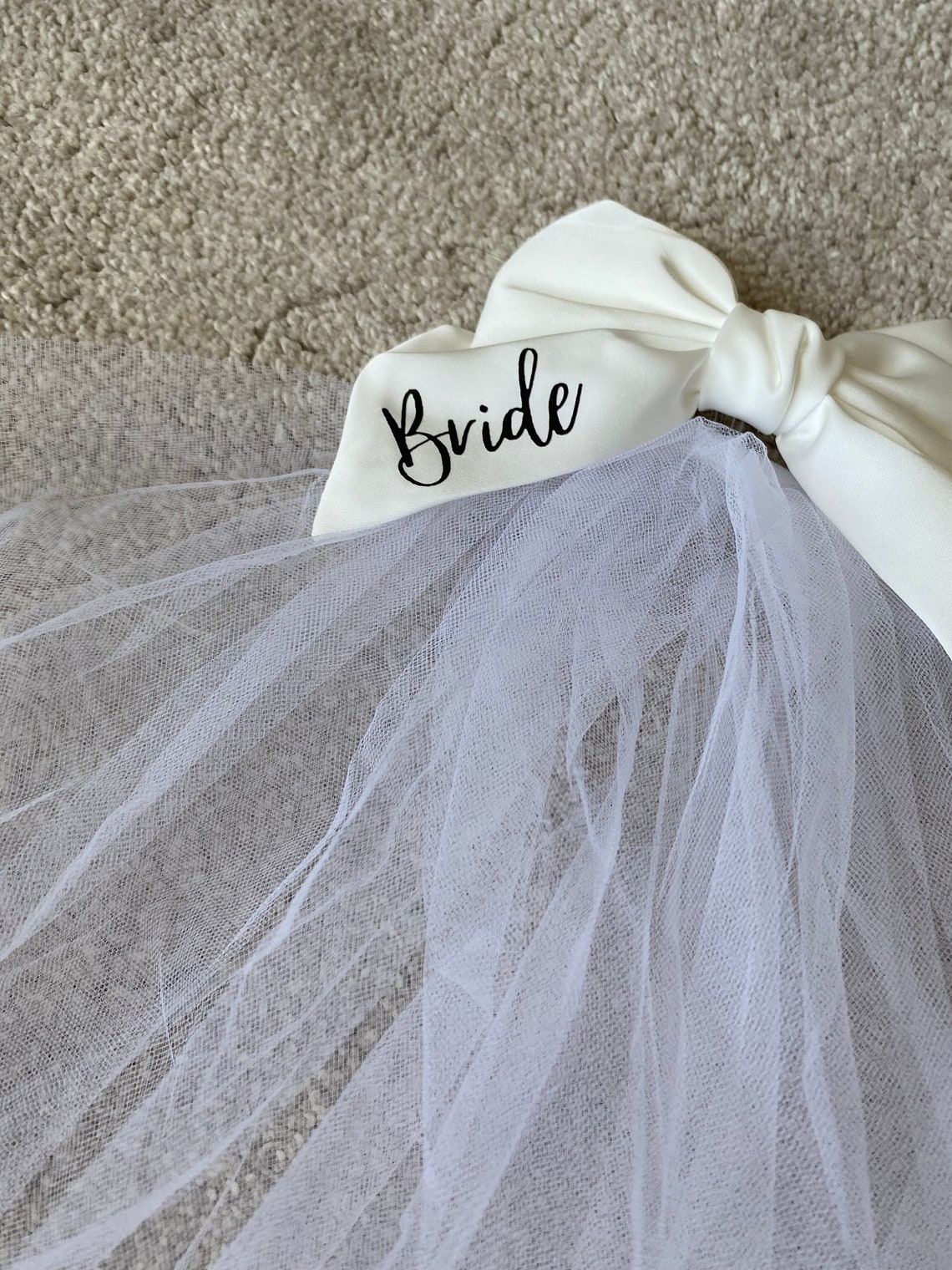 Bridal Bow Veil, Tulle Veil Bow, Hen Party Veil, Bow Veil, Wedding Veil ...