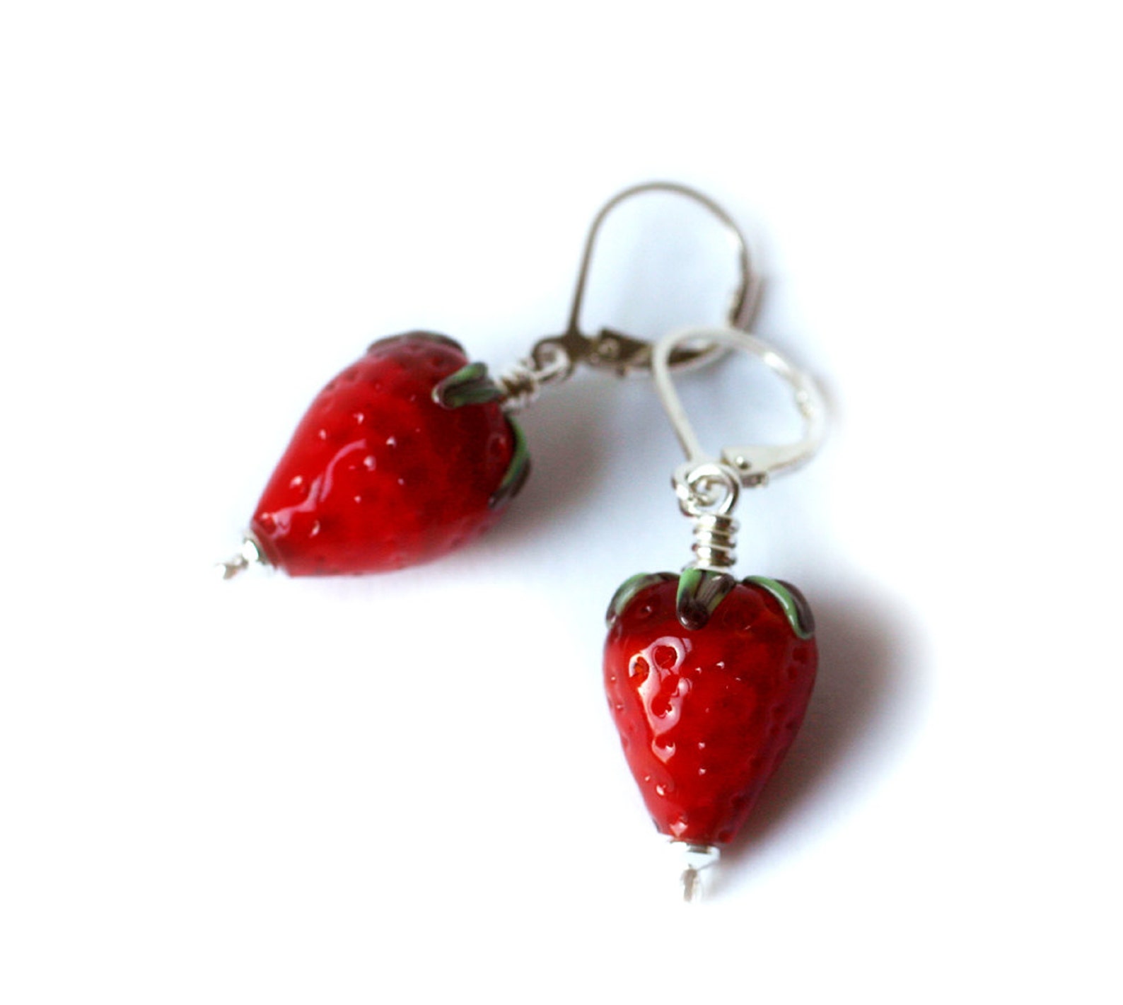 Strawberry Earrings - Etsy