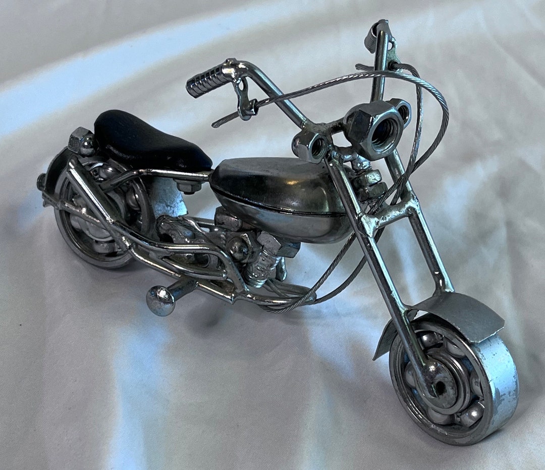 Chopper (type E) Motorcycle Scrap Metal Sculpture - Etsy