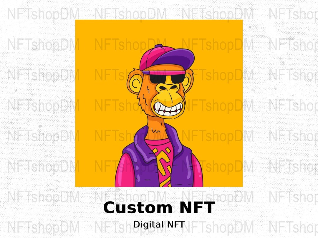 Custom Nft Print Cool Monkey Nft Clipart Digital Nft Art Exclusive Nft ...