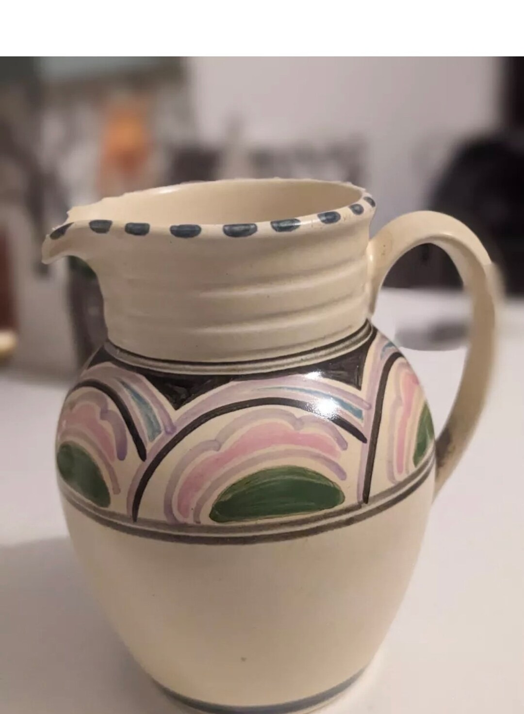 Honiton Creamer Jug Hand Painted Art Deco Style. - Etsy UK