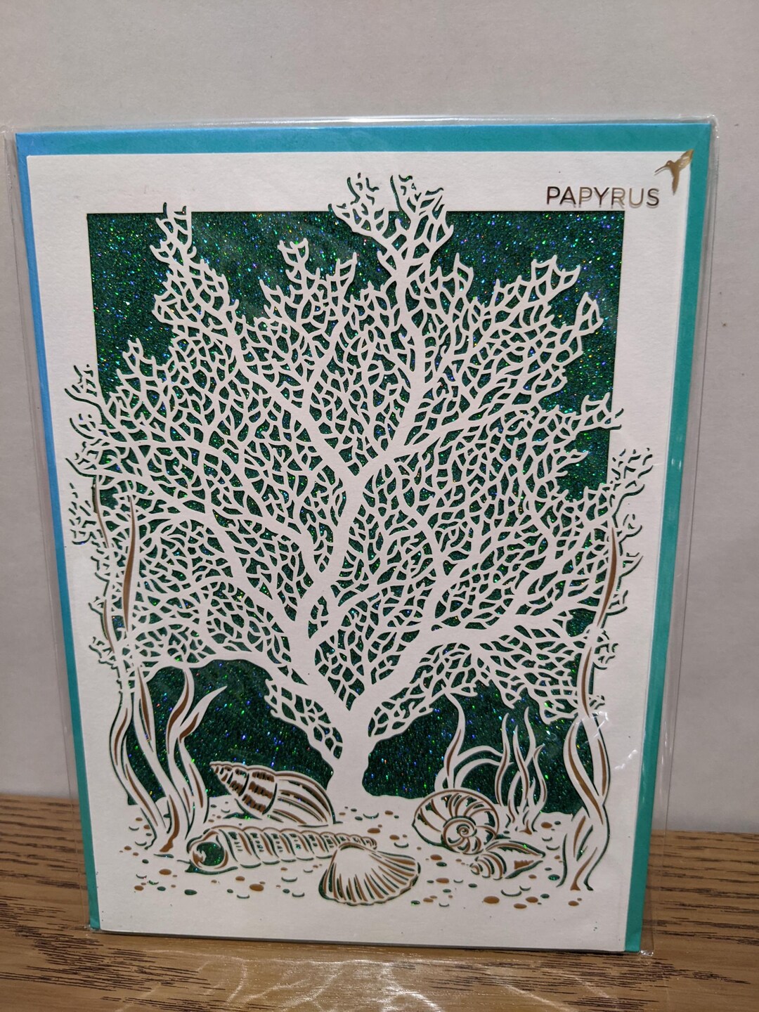 Papyrus Blank Card Seaweed Seashells All Occasions Blank Inside for ...