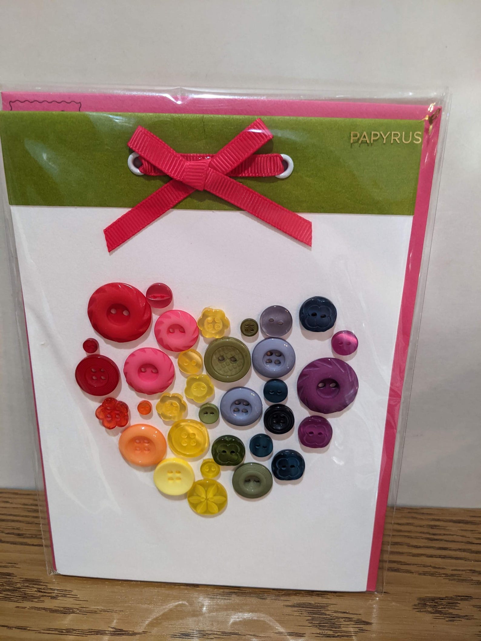 Papyrus Blank Card Buttons Heart All Occasions Blank Inside for Your ...