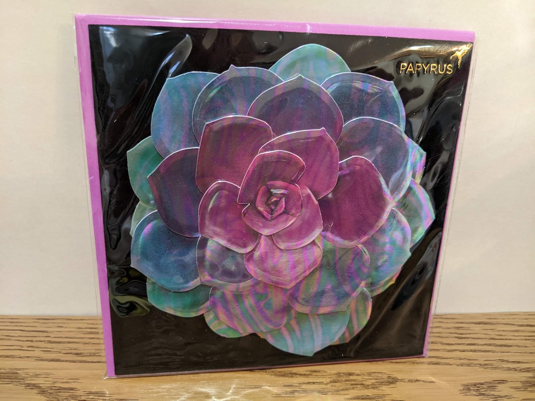 Papyrus Blank Card Purple Blue Flower All Occasions Blank Inside for ...