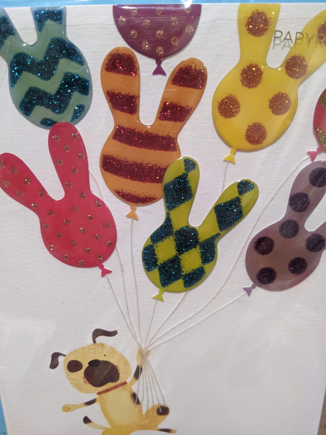 Papyrus Easter Card Puppy Dog With Bunny Balloons - Etsy