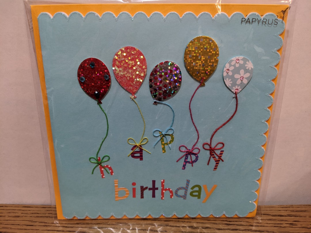 Papyrus Birthday Card Happy Balloons - Etsy