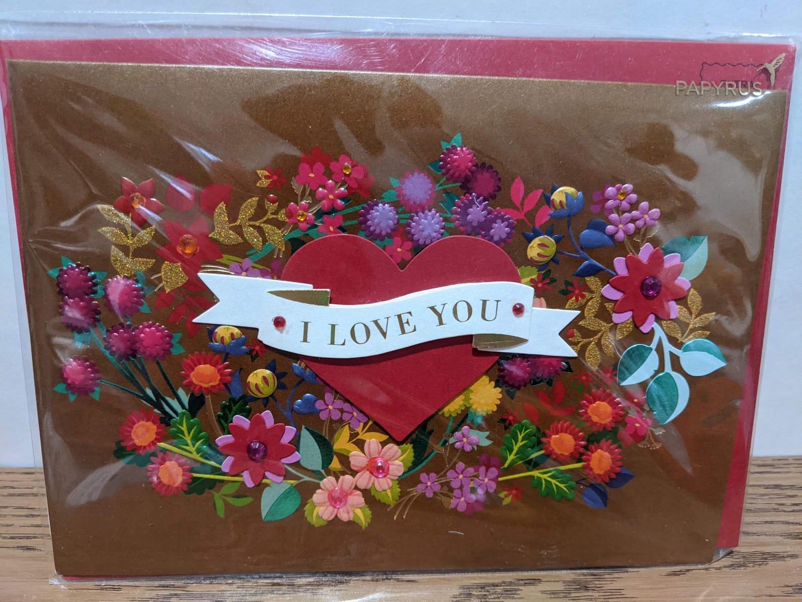 Papyrus Valentines Card Embossed Flowers I Love You - Etsy