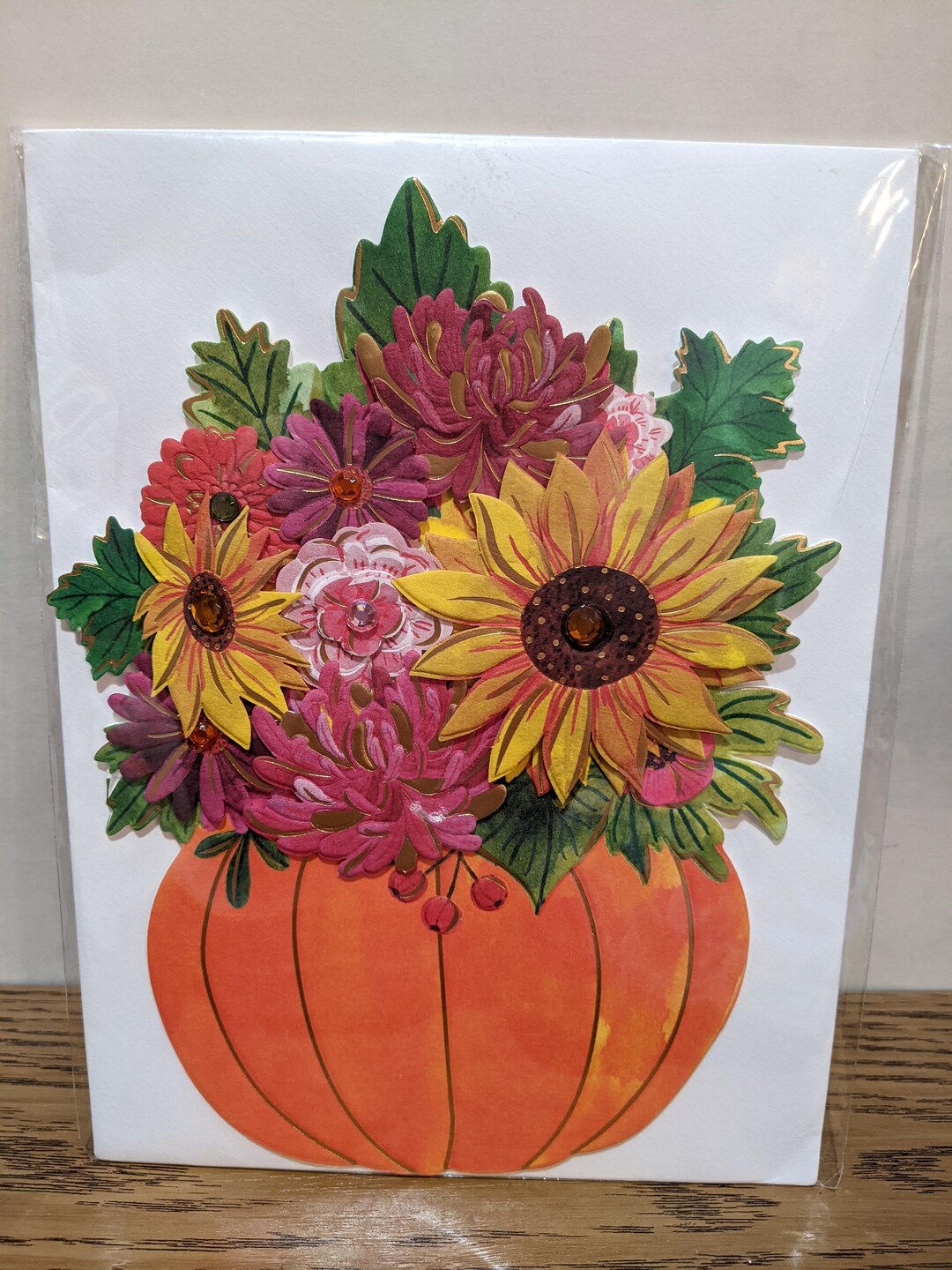 Papyrus Thanksgiving Card Fall Floral Bouquet With Pumpkin - Etsy