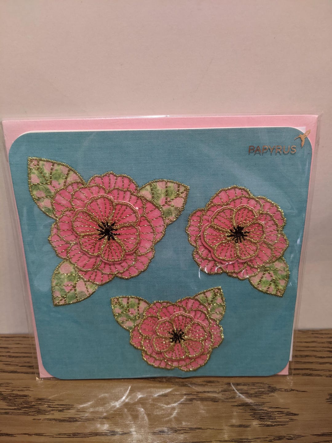Papyrus Blank Card Embroidered Flowers All Occasions Blank Inside for ...