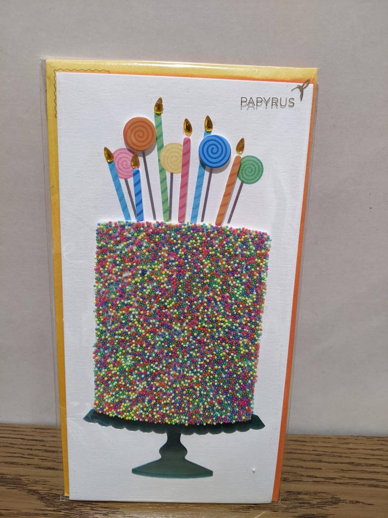Papyrus Birthday Card Cake With Candy Sprinkles - Etsy