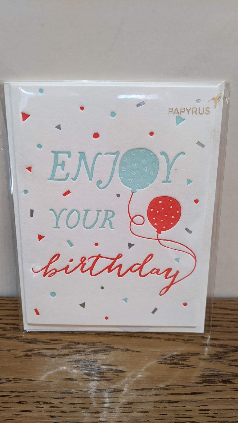 Papyrus Birthday Embossed Card Blank Inside for Your Own Message - Etsy