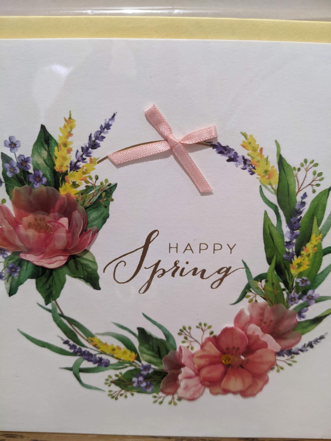 Papyrus Easter Card Happy Spring Flower Wreath - Etsy