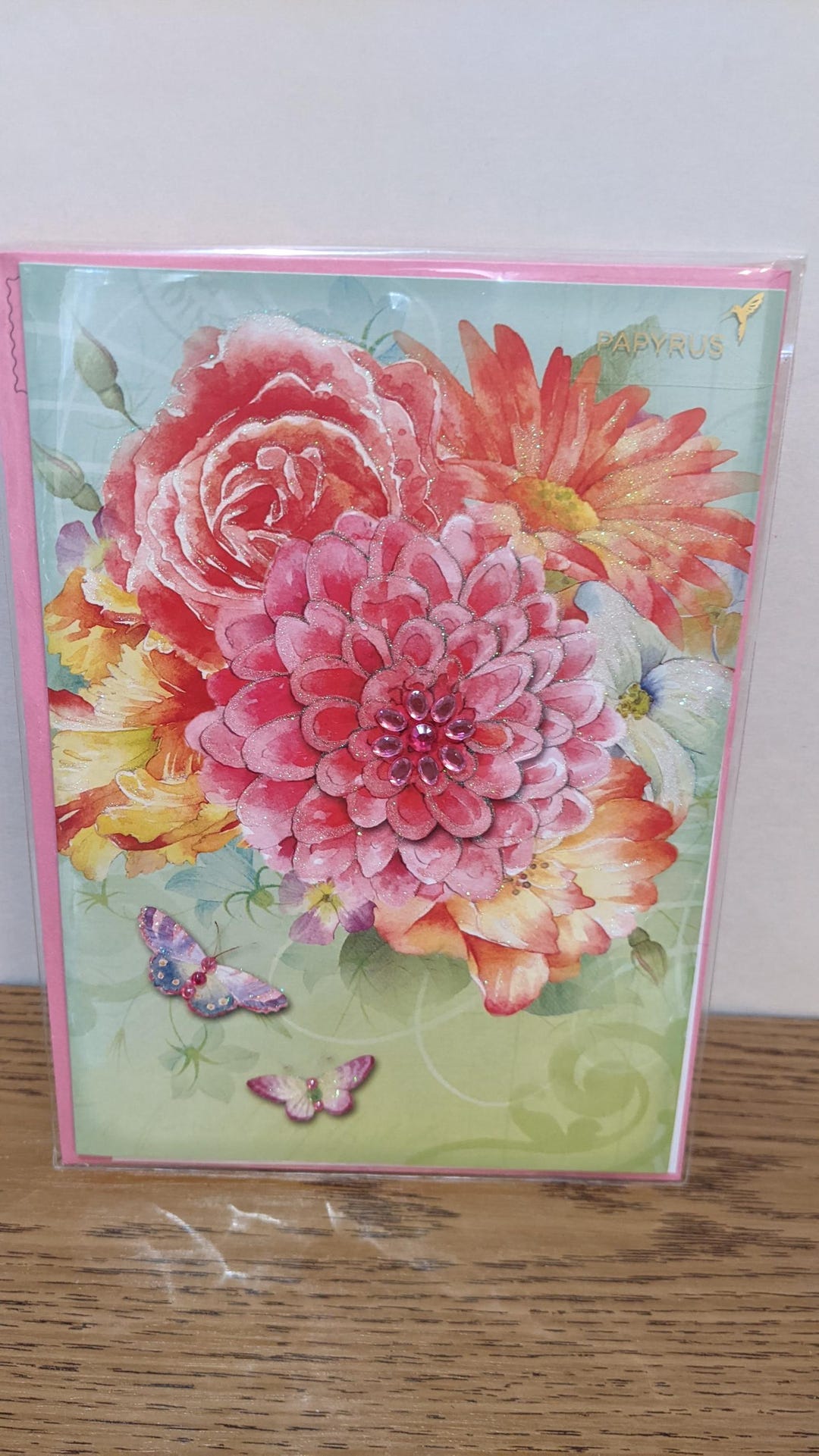 Papyrus Mother's Day Card Mixed Flowers and Butterflies - Etsy