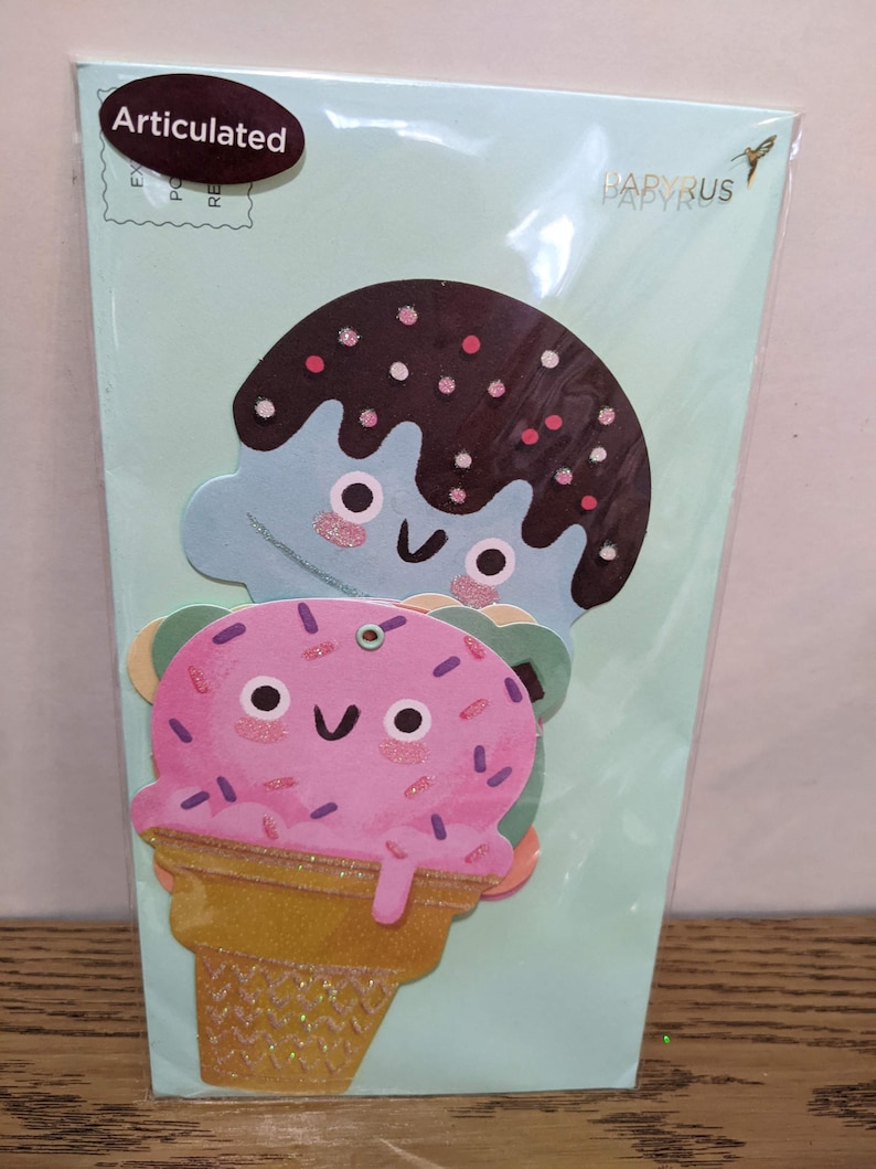 Papyrus Birthday Card Articulated Ice Cream - Etsy