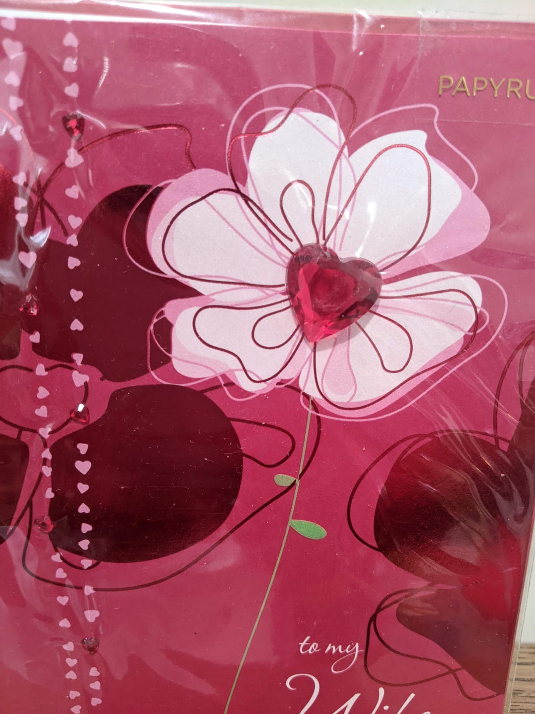 Papyrus Valentines Card White Flower With Heart for Wife - Etsy