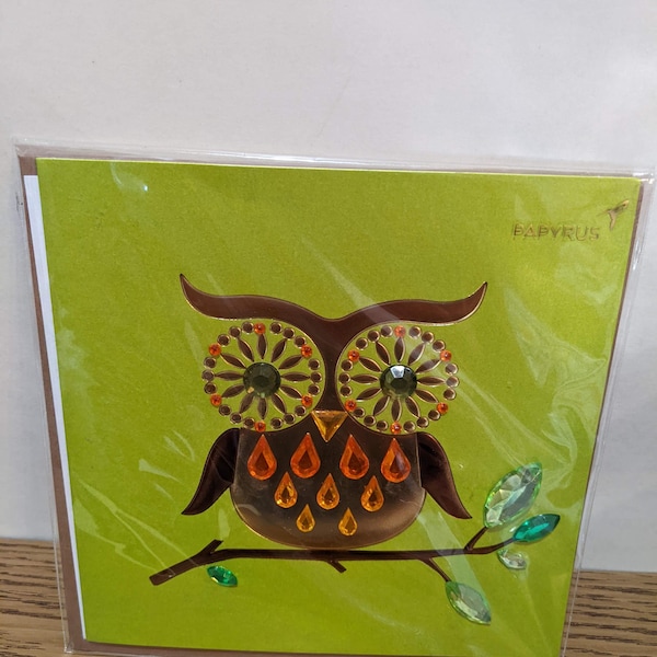 Papyrus Blank Card Pine Trees Birds and Moon All Occasions Blank Inside ...