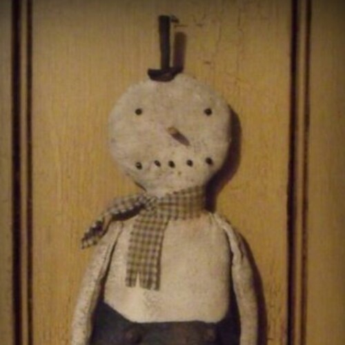 Primitive E-PATTERN Snowman in Stocking - Etsy
