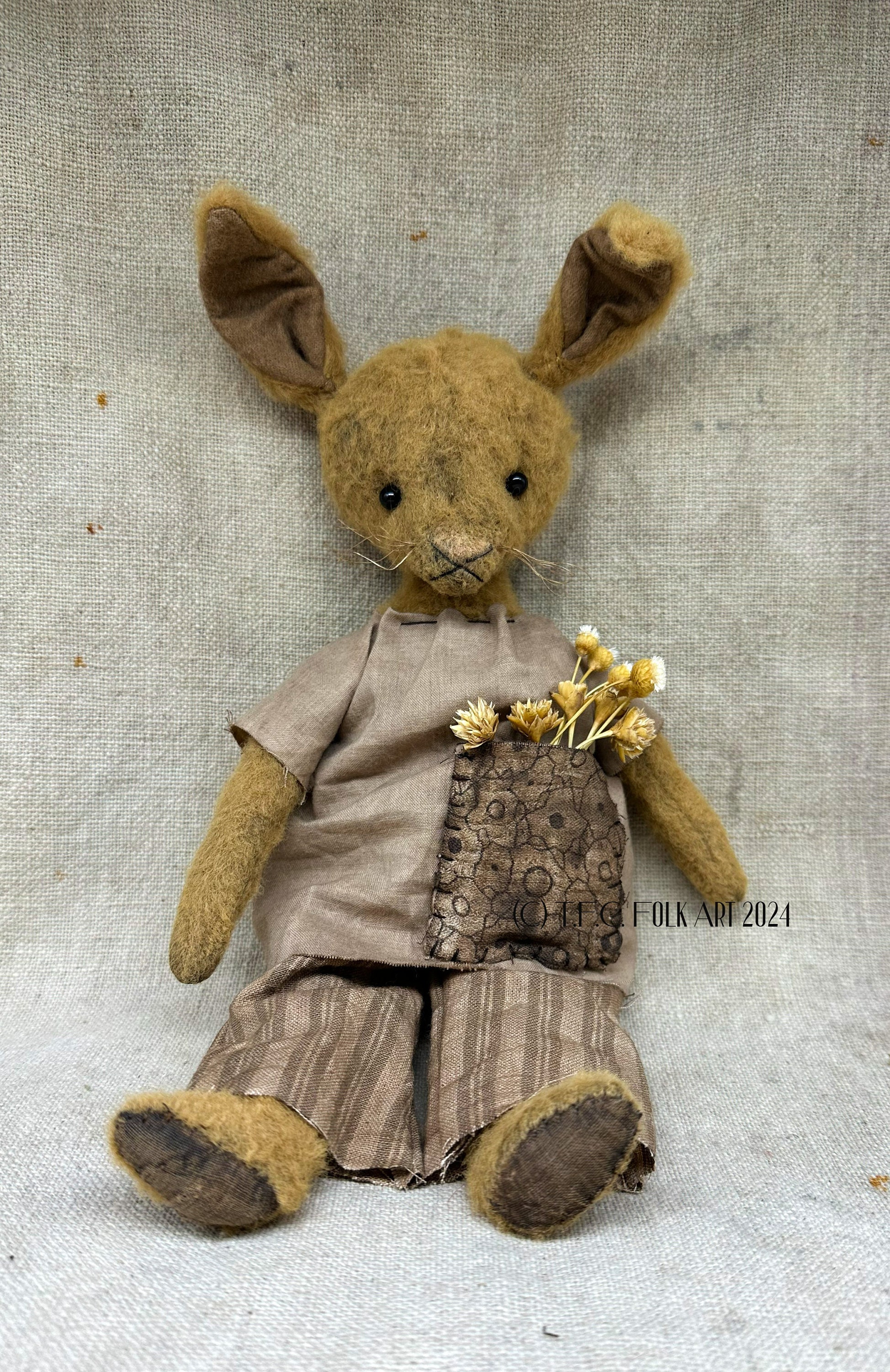 Primitive Blossom & Bud Rabbit E-pattern - Etsy