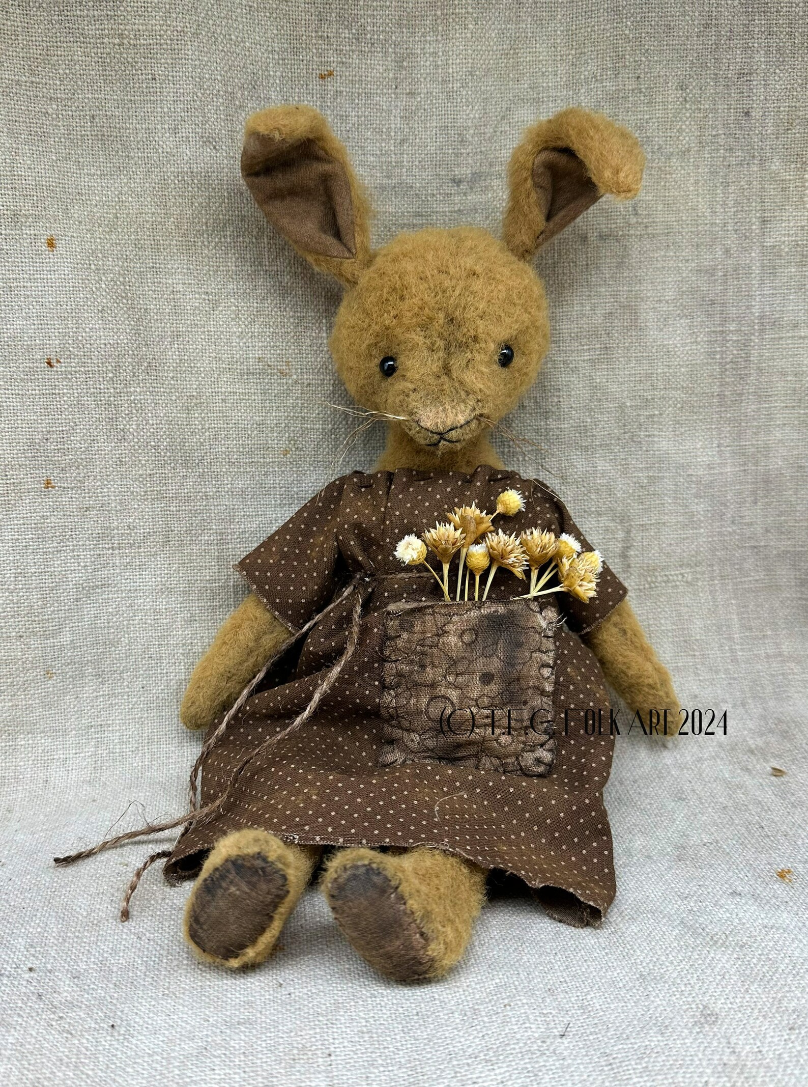 Primitive Blossom & Bud Rabbit E-pattern - Etsy