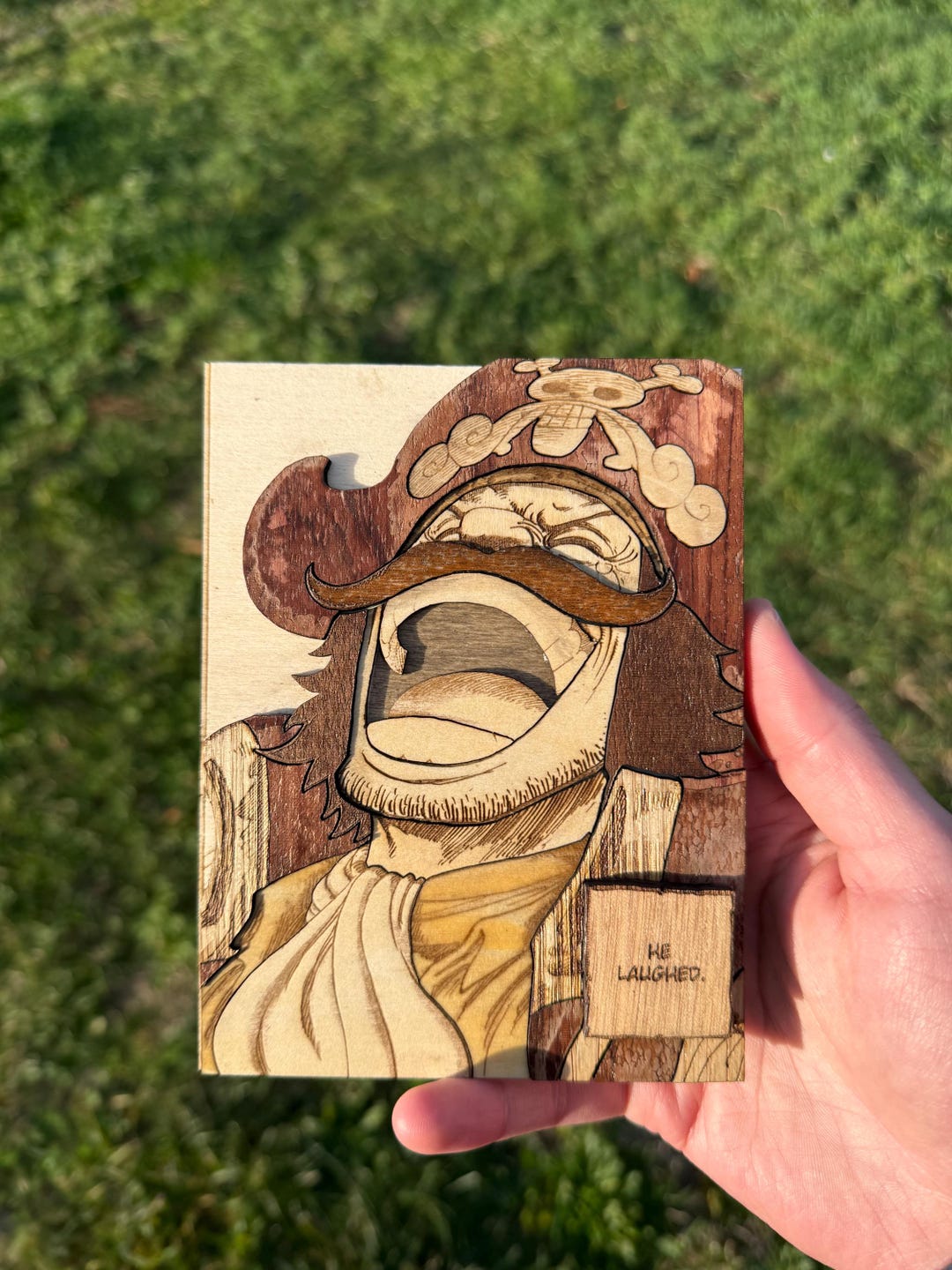 He Laughed - Gol D. Roger - One Piece Wood Engraving - Etsy UK