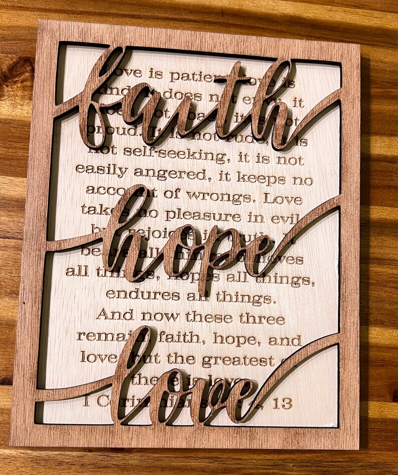 Wooden Inspirational 3D Bible Verse Signs Custom Made Laser Engraved - Etsy