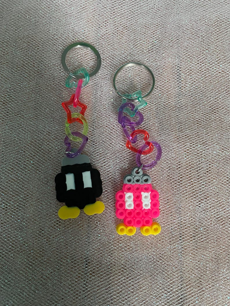 Bob-omb Keychains Made From Perler Beads. - Etsy