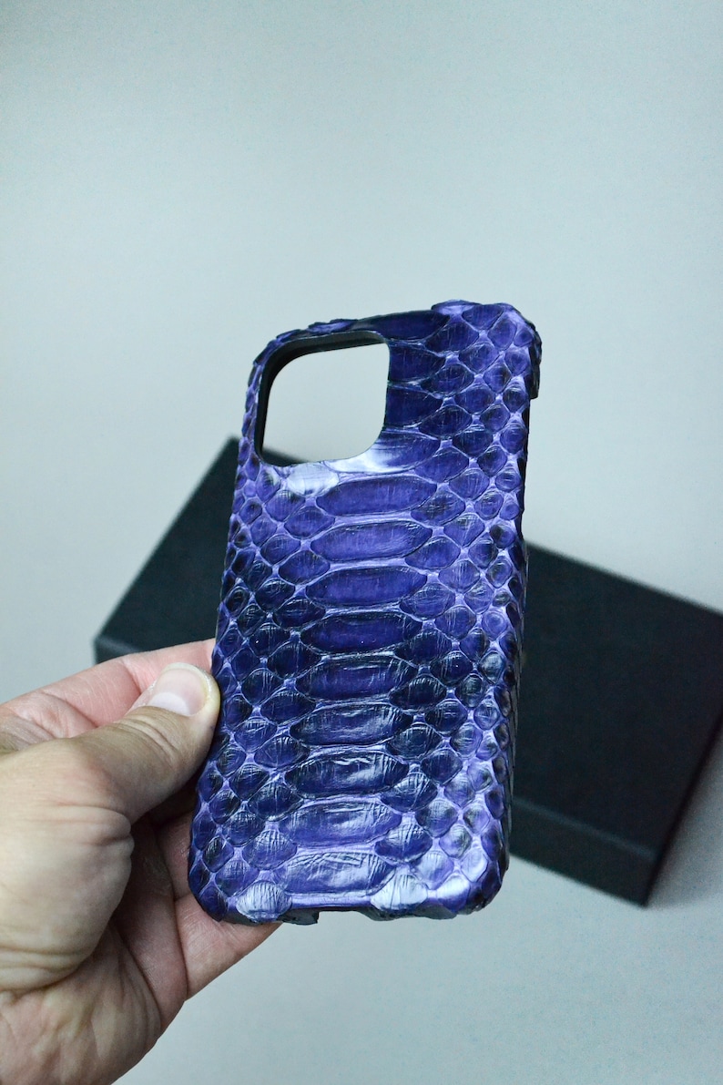 Purple Python Leather Case 15 14 13 Pro Max Snake Skin Case iPhone 15 ...