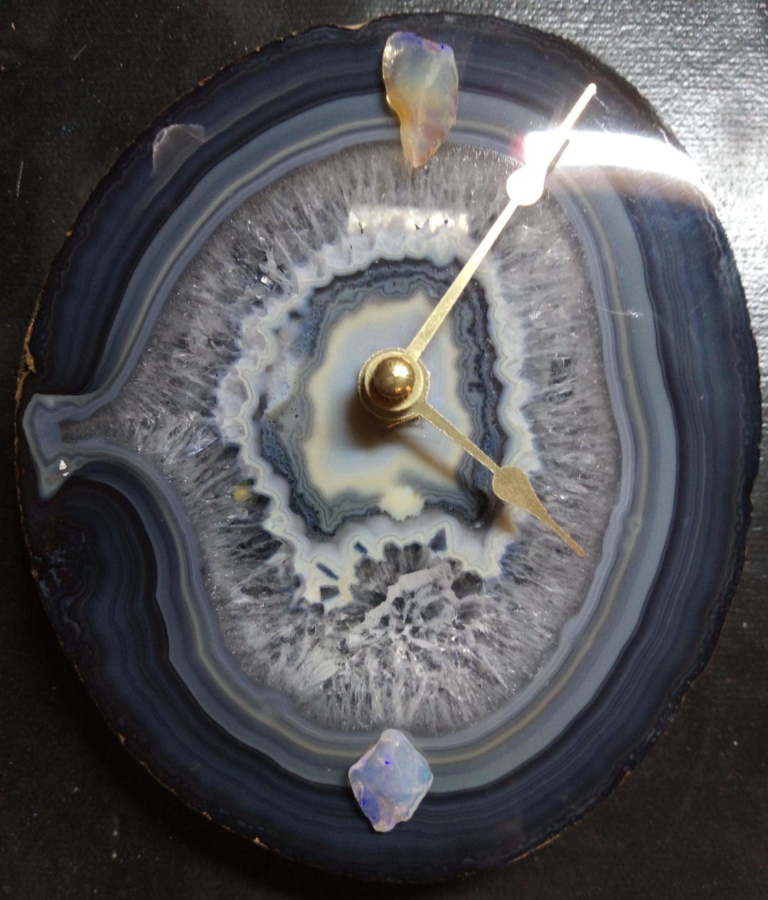 Beautiful Banded Fortification Agate Clock With Opal - Etsy