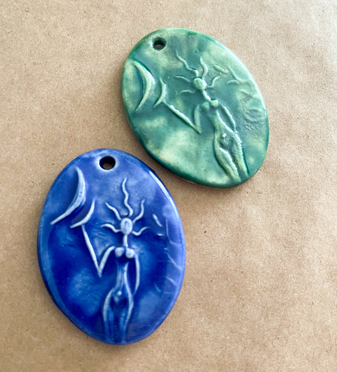 1 Spirit Goddess Blessingway Bead - Handmade Ceramic Oval Venus Bead in ...