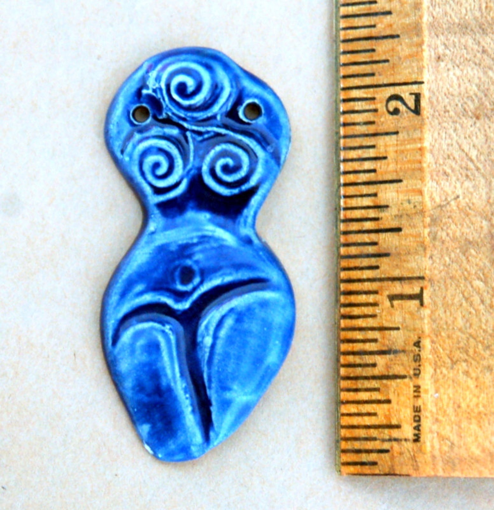 Handmade Ceramic Goddess Bead - Venus Blessingway Bead in Bold Blue ...
