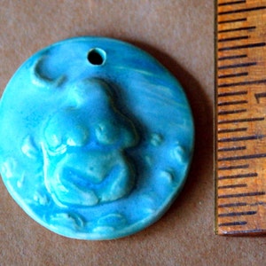 3 Handmade Ceramic Moon Goddess Pendants - Stoneware Goddess Beads in ...