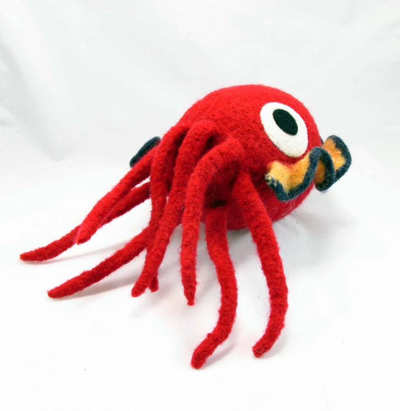 Cuttlefish Snooter-doot Felted Wool Toy Whimsical - Etsy