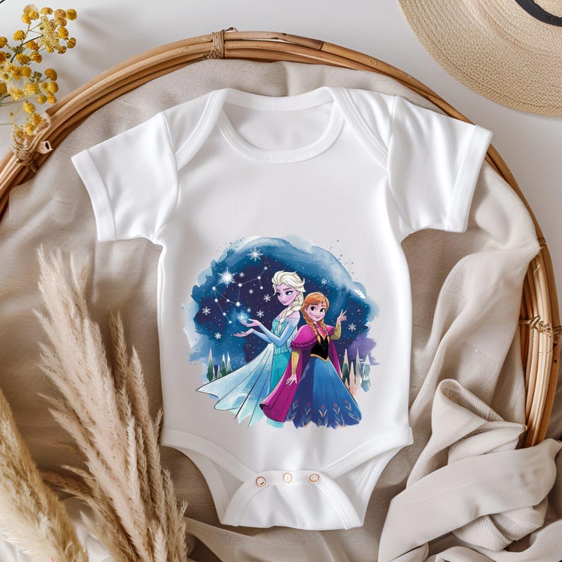 Elsa and Anna Frozen Sisters PNG, Magical Winter Clipart, Cartoon ...