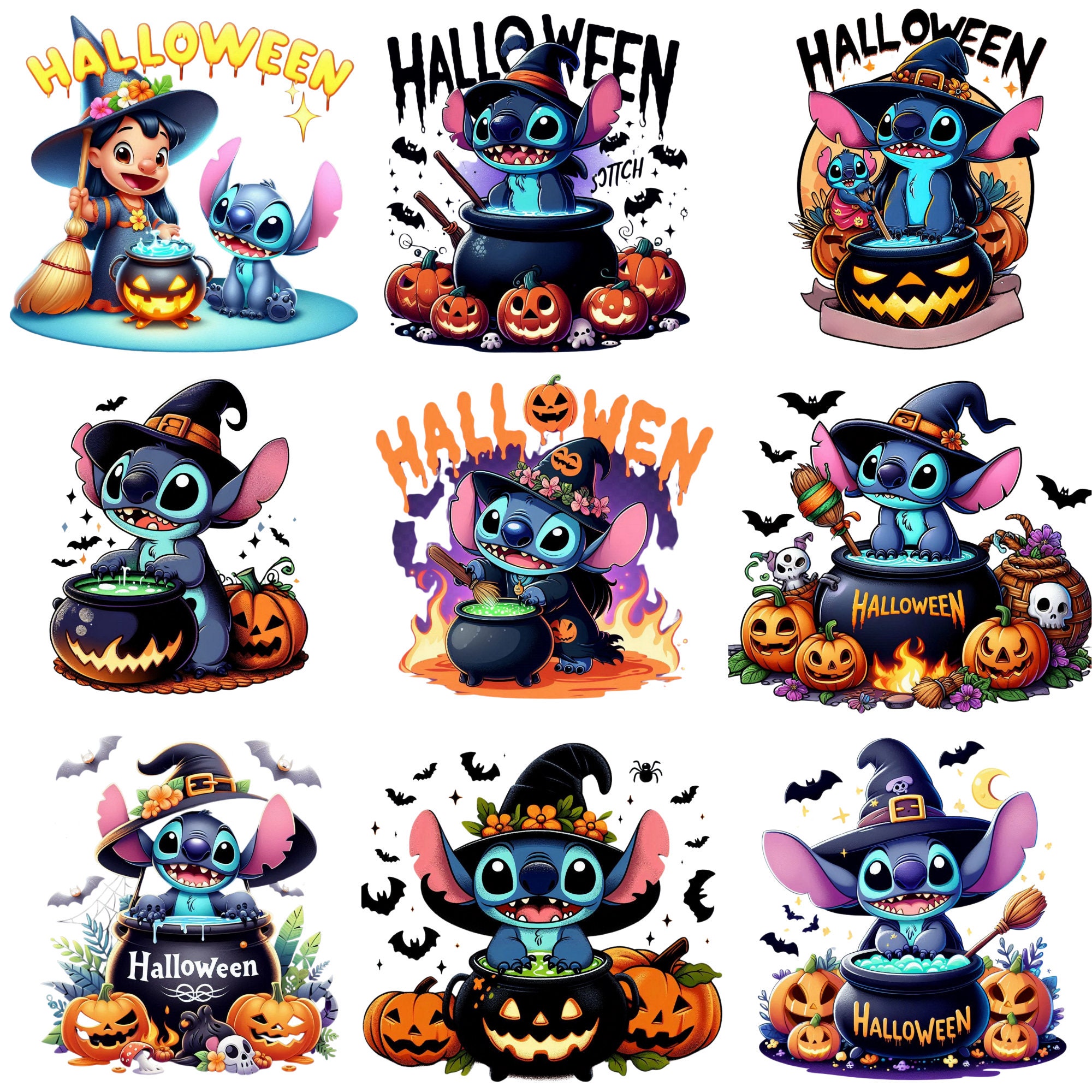 Stitch Halloween Png, Stitch Png, Stitch and Angel Png Bundle ...